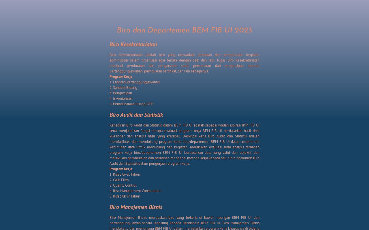 Open Recruitment Staff BEM FIB UI 2023